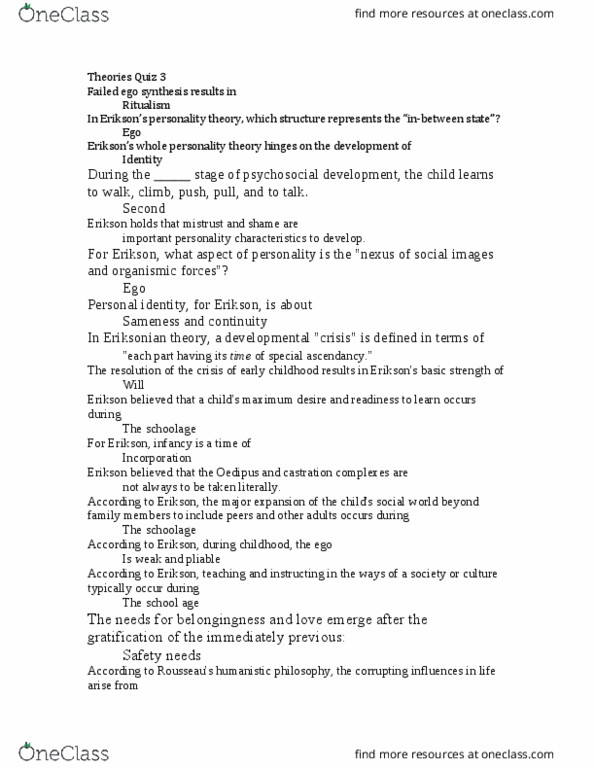 PSY-230 Study Guide - Winter 2015, Midterm - Unconditional Positive ... PSY-230 Study Guide - Winter 2015, Midterm - Unconditional Positive ...