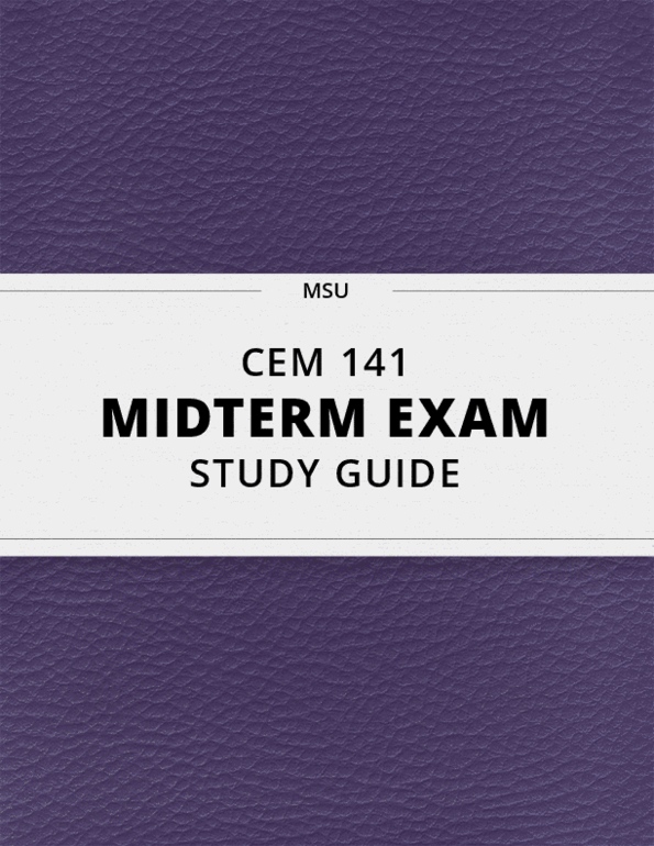 CEM 141 Study Guide Fall 2016, Comprehensive Midterm Notes ...