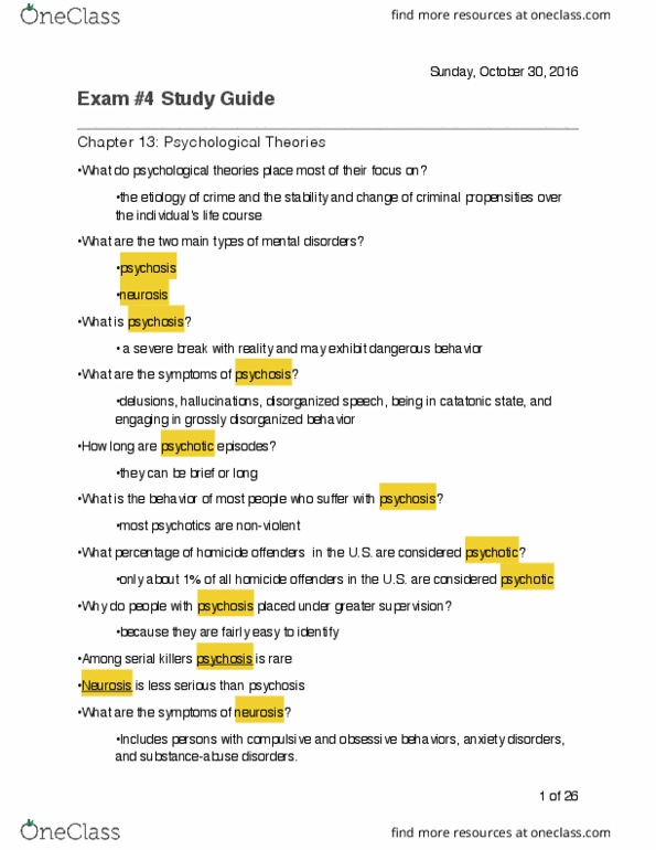 CRJ 270 Study Guide - Fall 2016, Quiz - Social Disorganization Theory ...