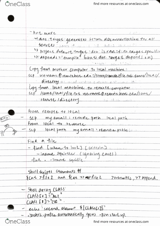 CSE 15L Final: CSE 15L Exam Review I - OneClass