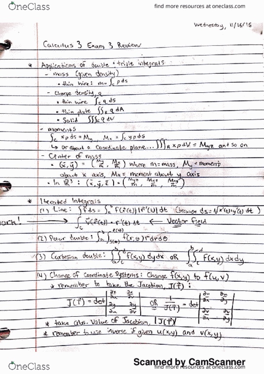 MATH20550 Midterm: MATH 20550 Midterm: Exam 3 Review: Double and Triple ... - OneClass