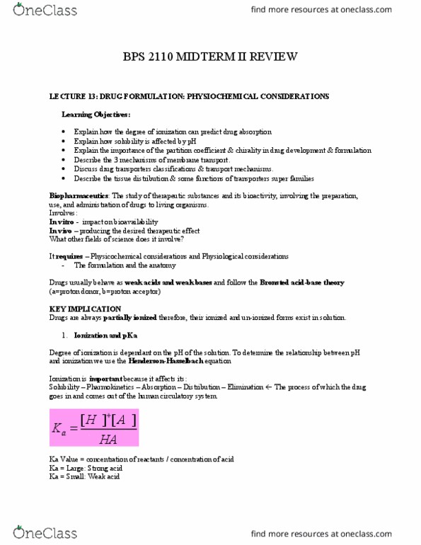 Bps 2110 Midterm Bps 2110 Midterm Ii Review Oneclass