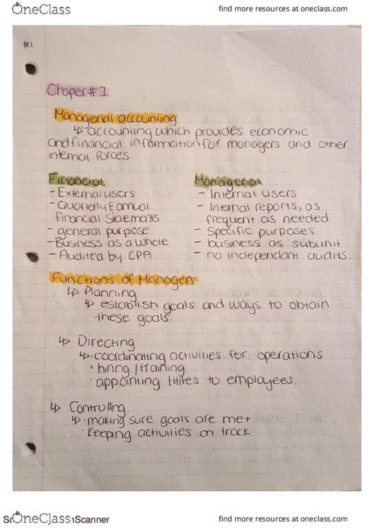 ADMS 1500 Midterm: Managerial accounting Chapter 1 - OneClass ADMS 1500 Midterm: Managerial accounting Chapter 1 - OneClass
