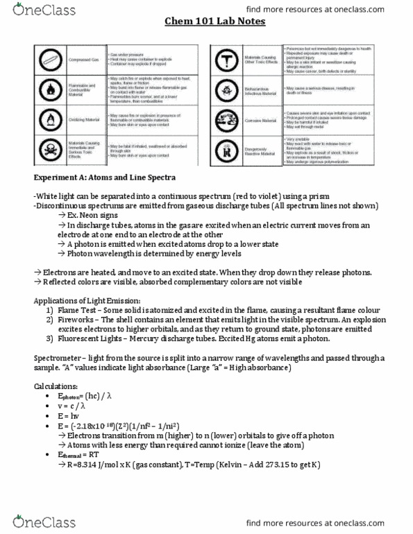 CHEM101 Study Guide - Fall 2016, Final - Nonmetal, Hexane, Chemical ...