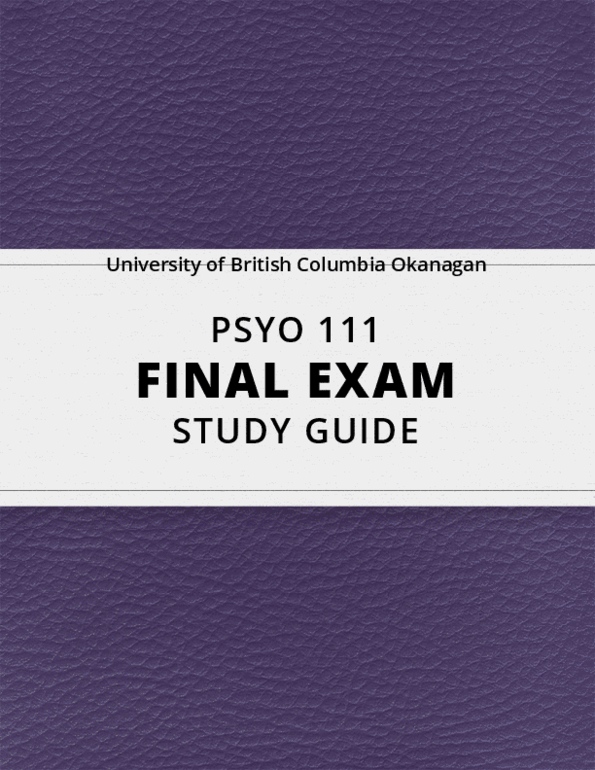 [PSYO 111] - Final Exam Guide - Ultimate 34 pages long Study Guide ...