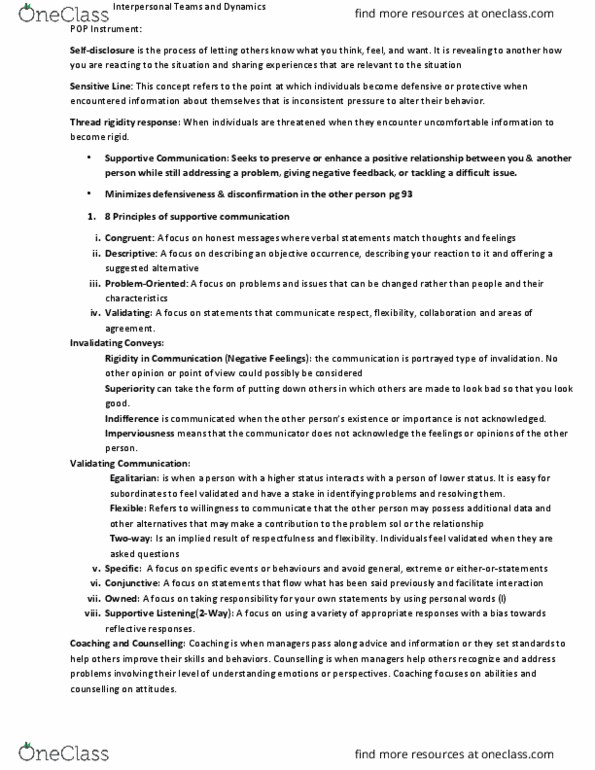 MHR 741 Final: MHR 741 Interpersonal Teams and Dynamics Exam Notes ... MHR 741 Final: MHR 741 Interpersonal Teams and Dynamics Exam Notes ...