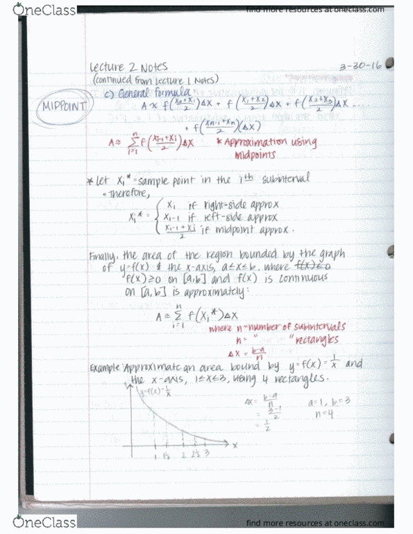 MATH 2B Lecture 2: Math 2B_Lecture 2 - OneClass