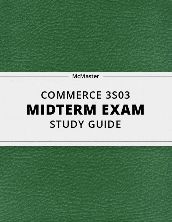 Commerce 3s03 Midterm Exam Guide Comprehensive Notes For The Exam Oneclass