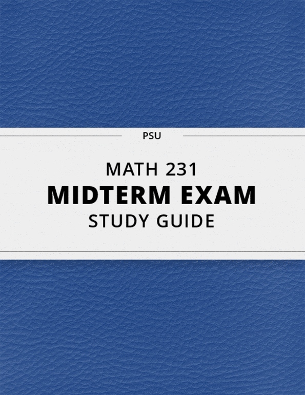 [MATH 231] - Midterm Exam Guide - Comprehensive Notes for the exam (13 ...