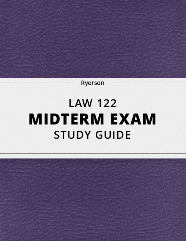 [LAW 122] - Midterm Exam Guide - Comprehensive Notes for the exam (18 ...