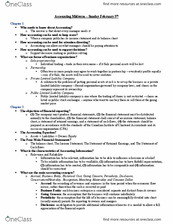 ADMS 1500 Study Guide - Winter 2016, Midterm - Gross Margin, Retained ... ADMS 1500 Study Guide - Winter 2016, Midterm - Gross Margin, Retained ...