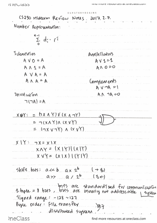 Cs230 Midterm Cs230 Midterm Review Notes Oneclass