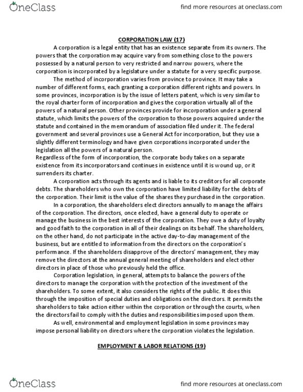 ADMS 2610 Final: Summaries Notes Final 1 - OneClass ADMS 2610 Final: Summaries Notes Final 1 - OneClass