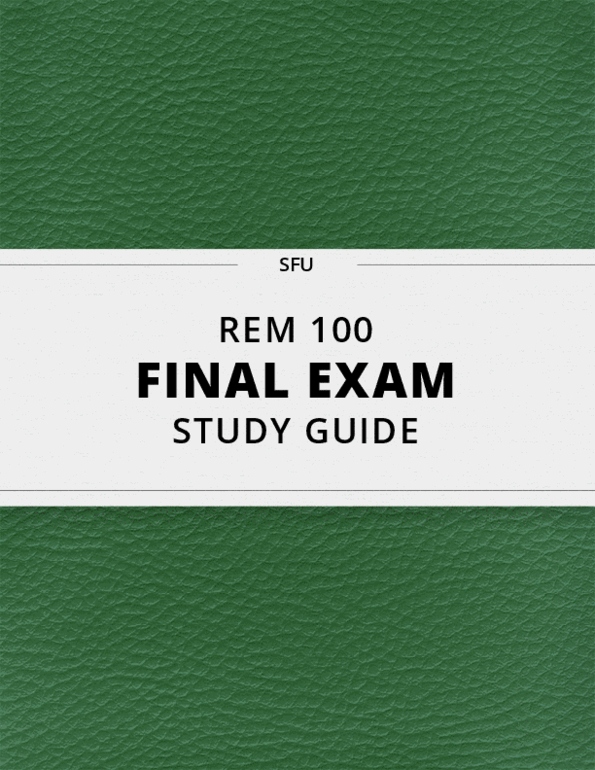 [REM 100] - Final Exam Guide - Ultimate 52 pages long Study Guide ...