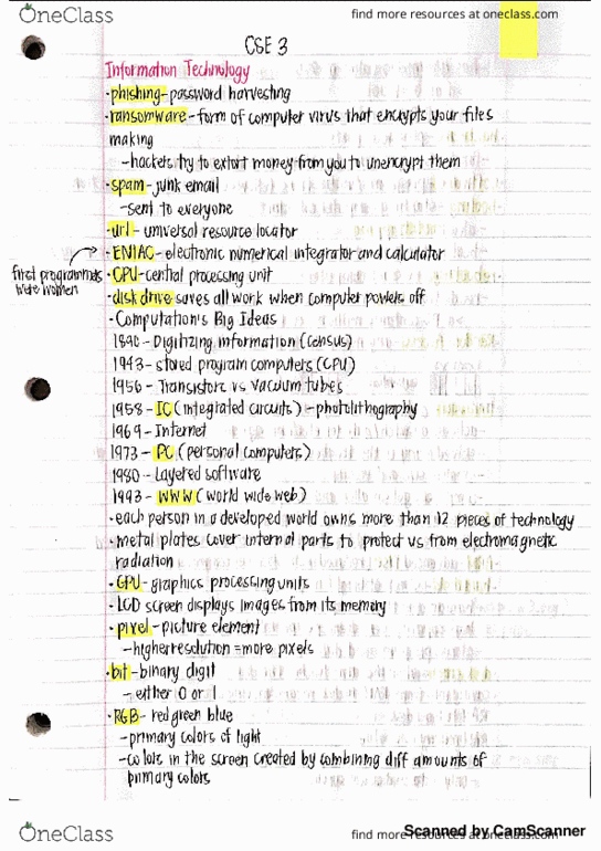 CSE 3 Final: CSE 3 Final Exam - OneClass