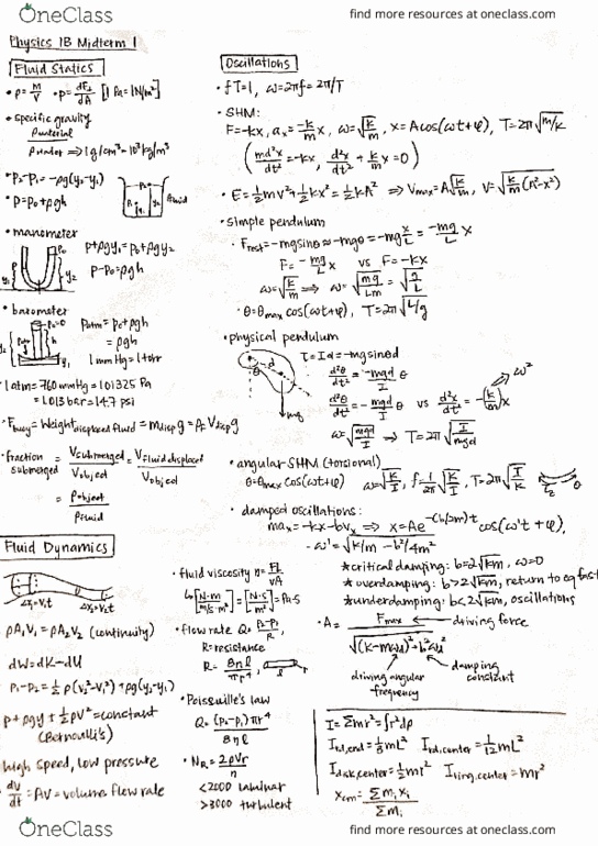 Study Guides for PHYSICS 1B at University of California - Los Angeles ...