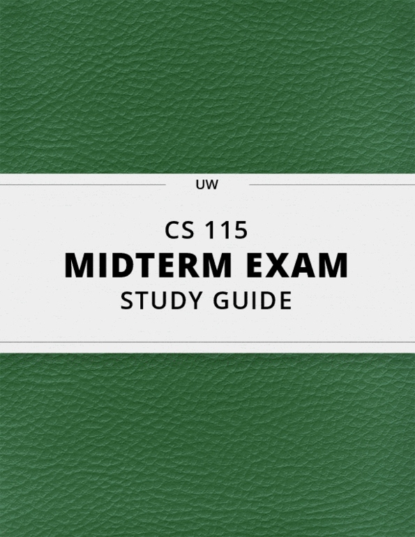 CS 115- Midterm Exam Guide - Comprehensive Notes for the exam ( 33 ...