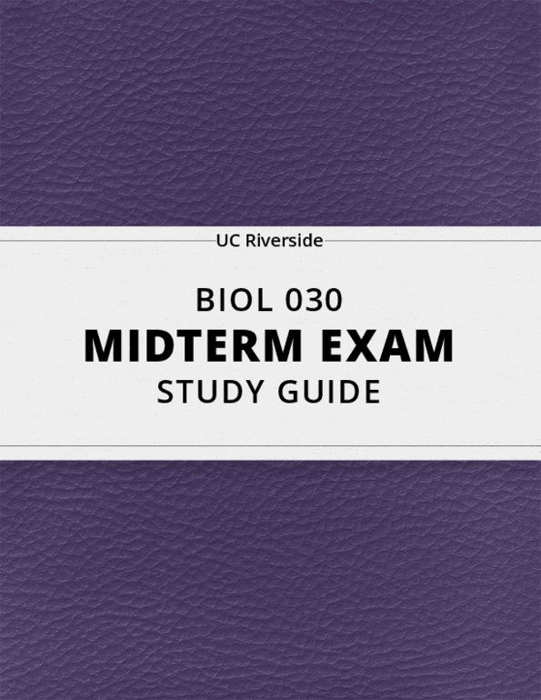 BIOL 030- Midterm Exam Guide - Comprehensive Notes for the exam ( 19 ...