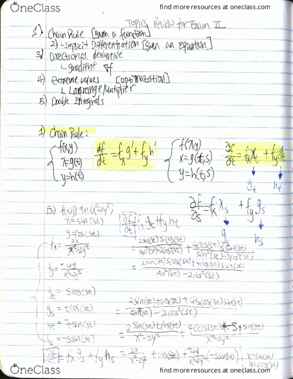Math 2004 Midterm Midterm Exam Ii Review Oneclass
