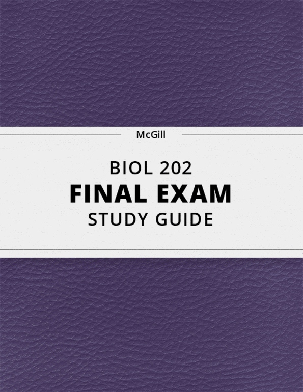 BIOL 202- Final Exam Guide - Comprehensive Notes for the exam ( 185 ...