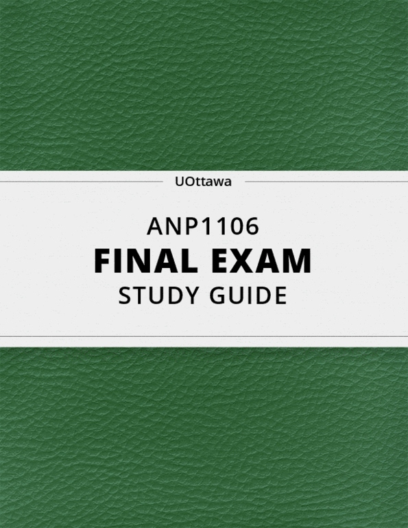 Anp1106 Final Exam Guide Comprehensive Notes For The Exam 39 Pages Oneclass