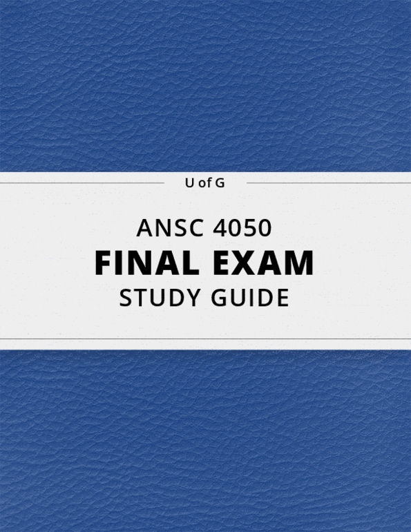 ANSC 4050- Final Exam Guide - Comprehensive Notes for the exam ( 59 ...
