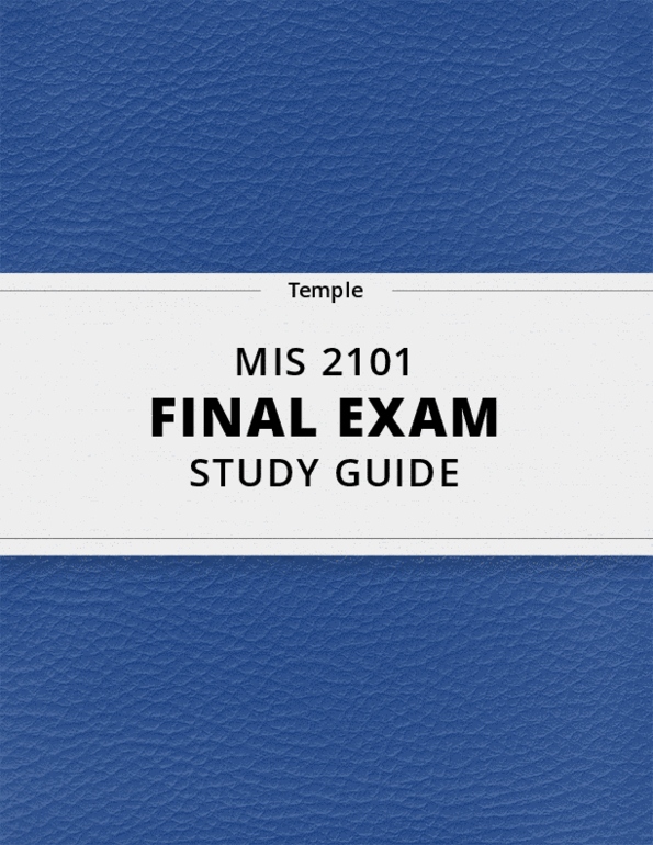 MIS 2101- Final Exam Guide - Comprehensive Notes for the exam ( 41 ...