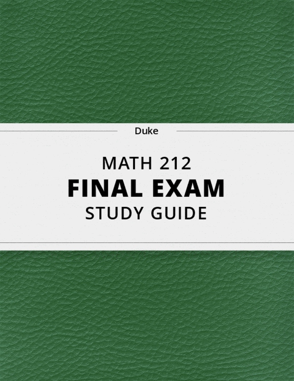MATH 212- Final Exam Guide - Comprehensive Notes for the exam ( 36 ...