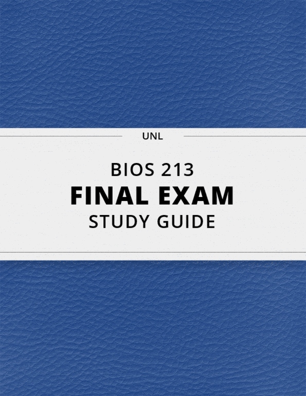 BIOS 213- Final Exam Guide - Comprehensive Notes for the exam ( 255 ... BIOS 213- Final Exam Guide - Comprehensive Notes for the exam ( 255 ...