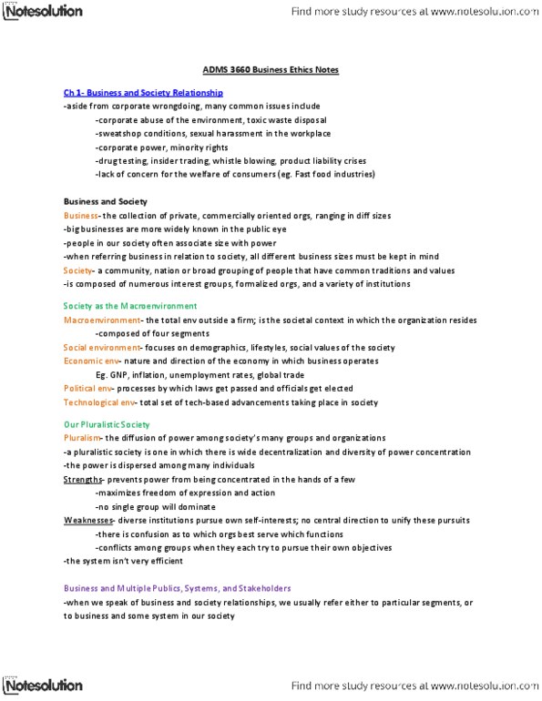 ADMS 3660 Final: ADMS 3660 - Business Ethics & CSR Textbook Notes.docx ... ADMS 3660 Final: ADMS 3660 - Business Ethics & CSR Textbook Notes.docx ...