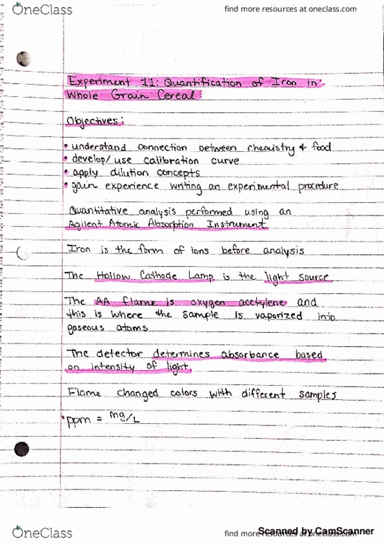 CHEM 1045 Final: Chem Lab Final Exam Review Experiment 11 - OneClass