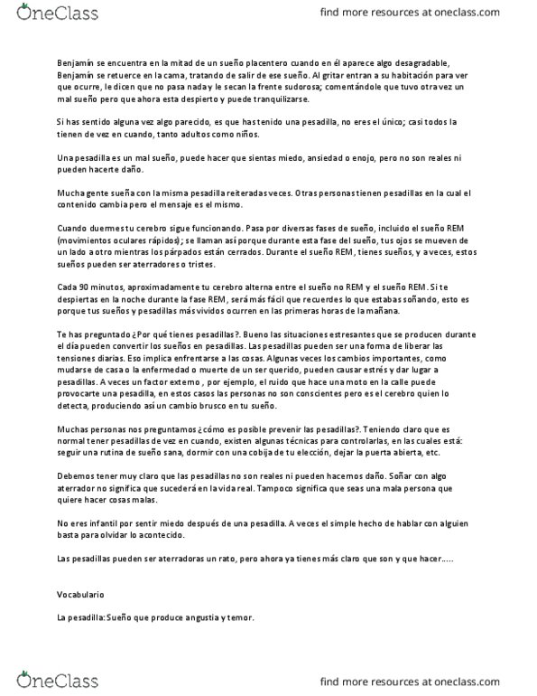 SPA 101 Study Guide - Winter 2015, Quiz - Emanuel Querido, Nios ...