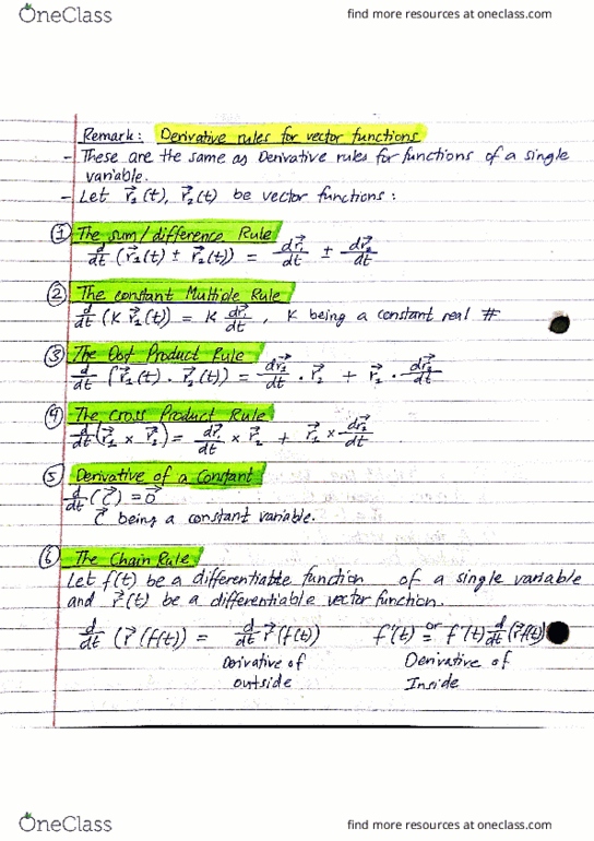 Class Notes for MATH 177 at University of Calgary (U OF C)