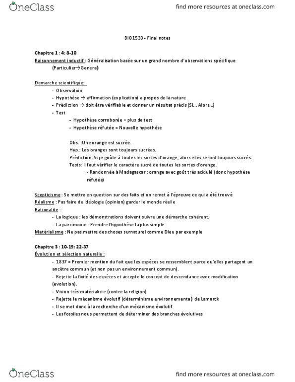 BIO 1530 Study Guide - Fall 2017, Final - Tadhg, Diminution, Thermocline