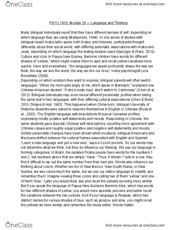 PSYC 1010 Textbook Notes - Fall 2017, Chapter 28 - Proverb, Lera ... PSYC 1010 Textbook Notes - Fall 2017, Chapter 28 - Proverb, Lera ...