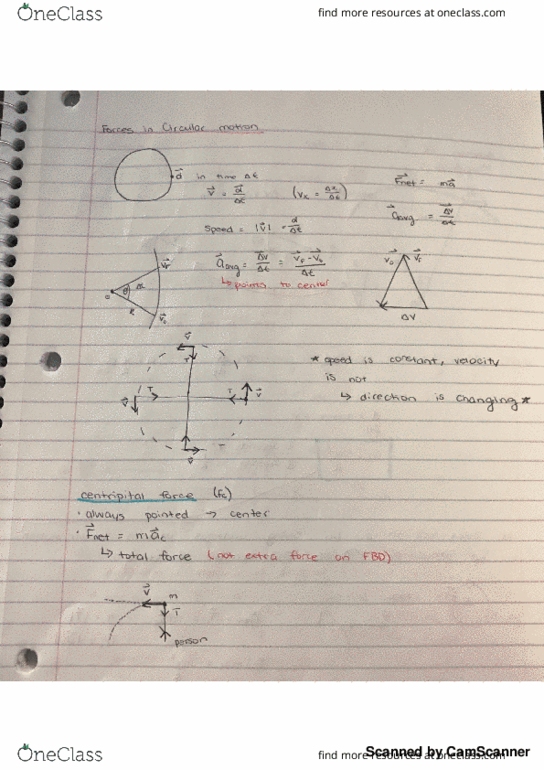 PHYS 100 Final: 7. centripetal force - OneClass