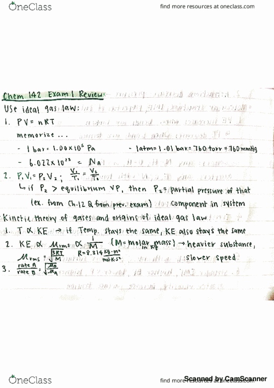 CHEM 142 Midterm: 142 exam 1 review - OneClass CHEM 142 Midterm: 142 exam 1 review - OneClass