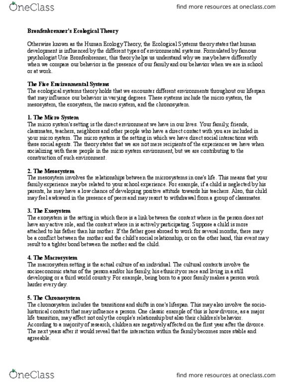 CHYS 1F90 Study Guide - Winter , Final - Ecological Systems Theory ... CHYS 1F90 Study Guide - Winter , Final - Ecological Systems Theory ...
