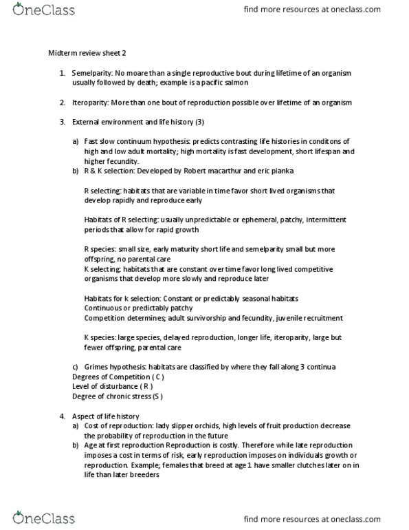 BIOL 201 Study Guide - Spring 2018, Midterm - Eric Pianka, Robert ... BIOL 201 Study Guide - Spring 2018, Midterm - Eric Pianka, Robert ...