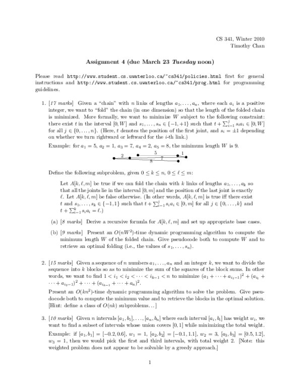 Cs341 Lecture Assignment 4 This Is The Forth Assignment From Winter