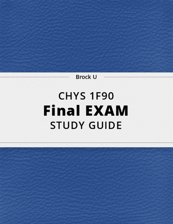 CHYS 1F90- Final Exam Guide - Comprehensive Notes for the exam ( 54 ... CHYS 1F90- Final Exam Guide - Comprehensive Notes for the exam ( 54 ...