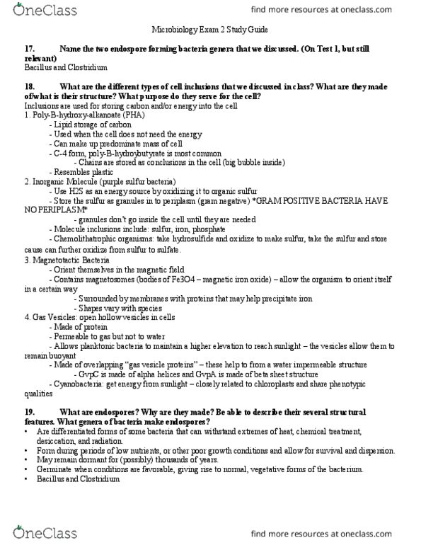 BIOL 2604 Study Guide - Spring 2018, Midterm - Anaerobic Respiration ...