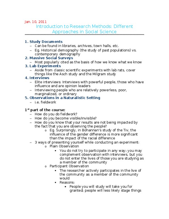 SOSC 1000 Final: Introduction to Research Methods This note is a re-uplo... - OneClass