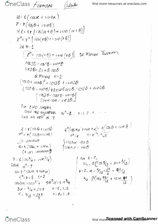 Math1021 Lecture 3 Complex Oneclass