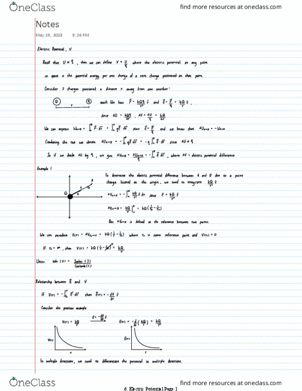 PHYS 121 Lecture Notes - Summer 2018, Lecture 6 - Electric Field, North ...