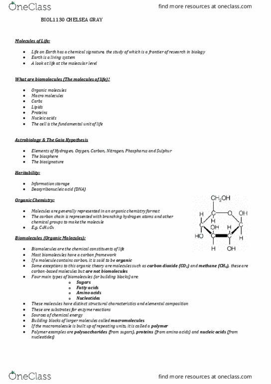 BIOL1130 Final: BIOL1130 EXAM (1) - OneClass