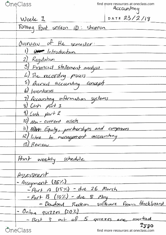 Bsb110 Lecture 1 Introduction Oneclass