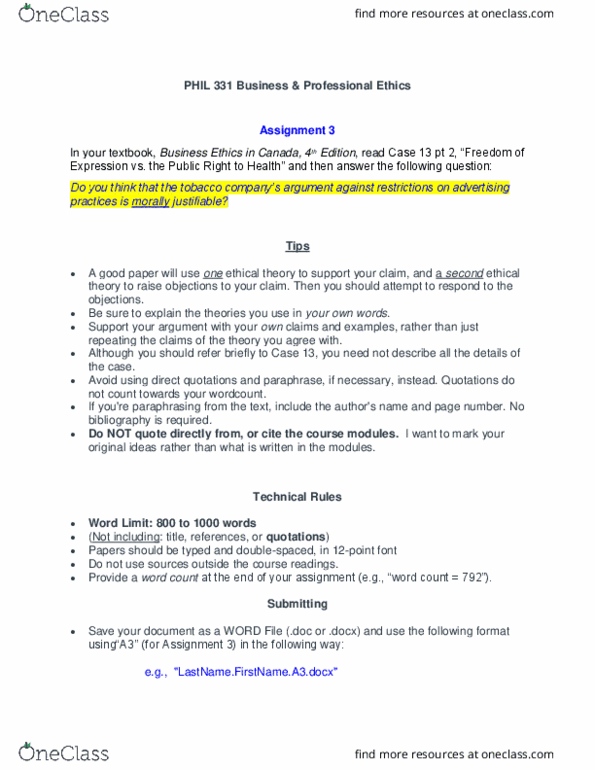 Phil 331 Midterm Assignment 3 Midterm Essay Prompt Oneclass 
