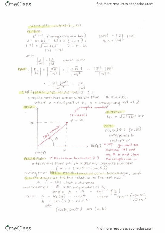 MATH1021 Lecture 2: Week 2 - OneClass