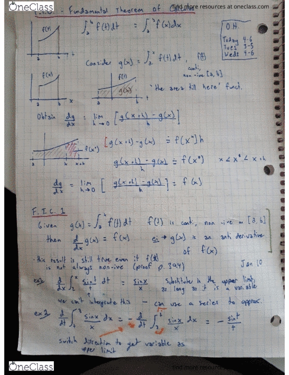 Math 151 Lecture 9 Math 151 Jan10 Oneclass